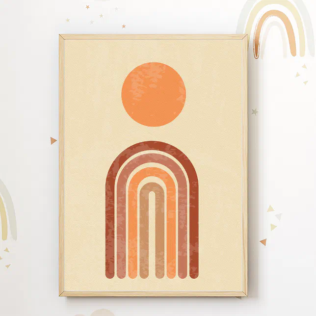 Boho Rainbow Nursery Print Kids Room Poster Decor | Zazzle