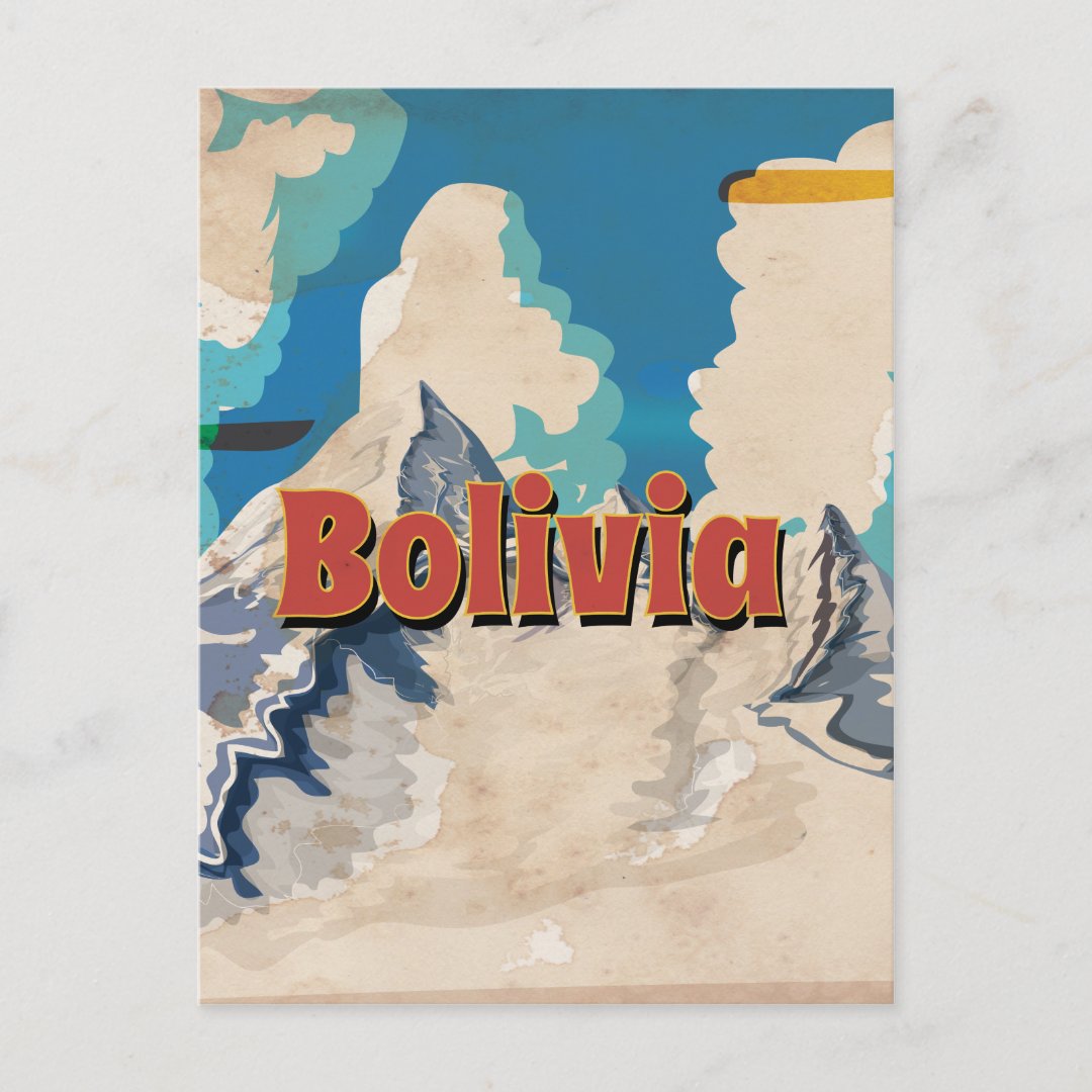 Bolivia Vintage Travel Poster Postcard | Zazzle