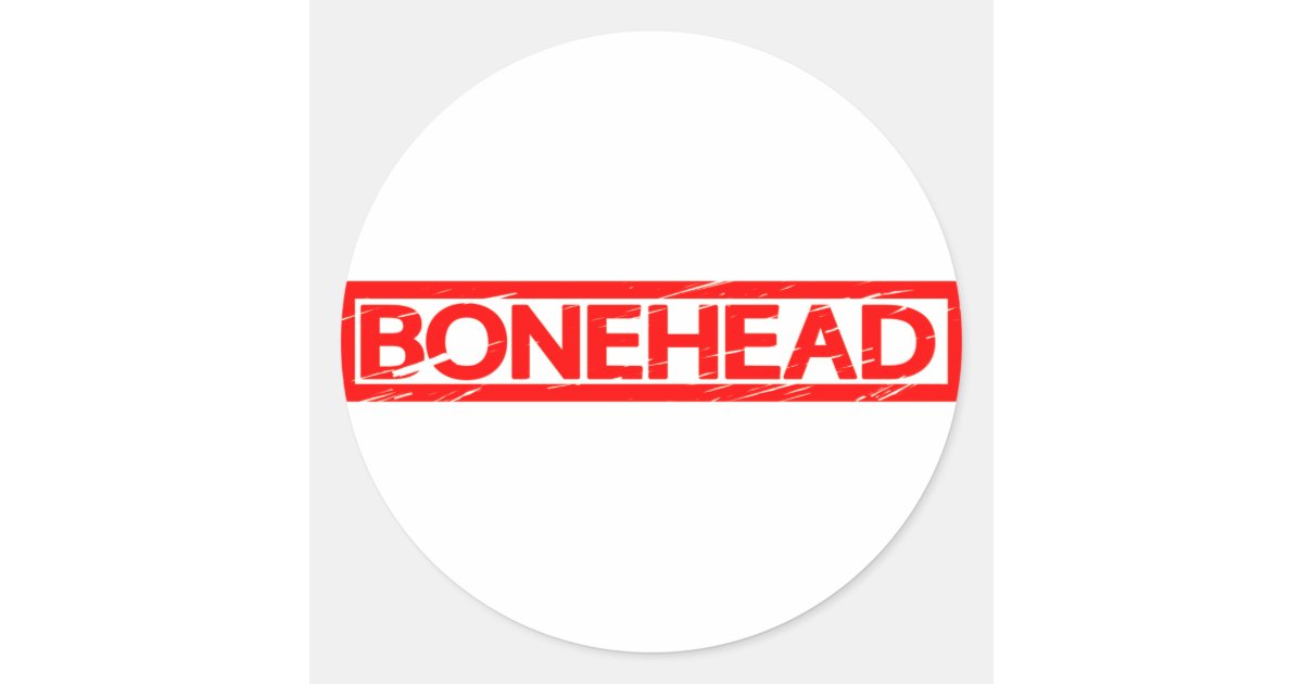Bonehead Stamp Classic Round Sticker | Zazzle