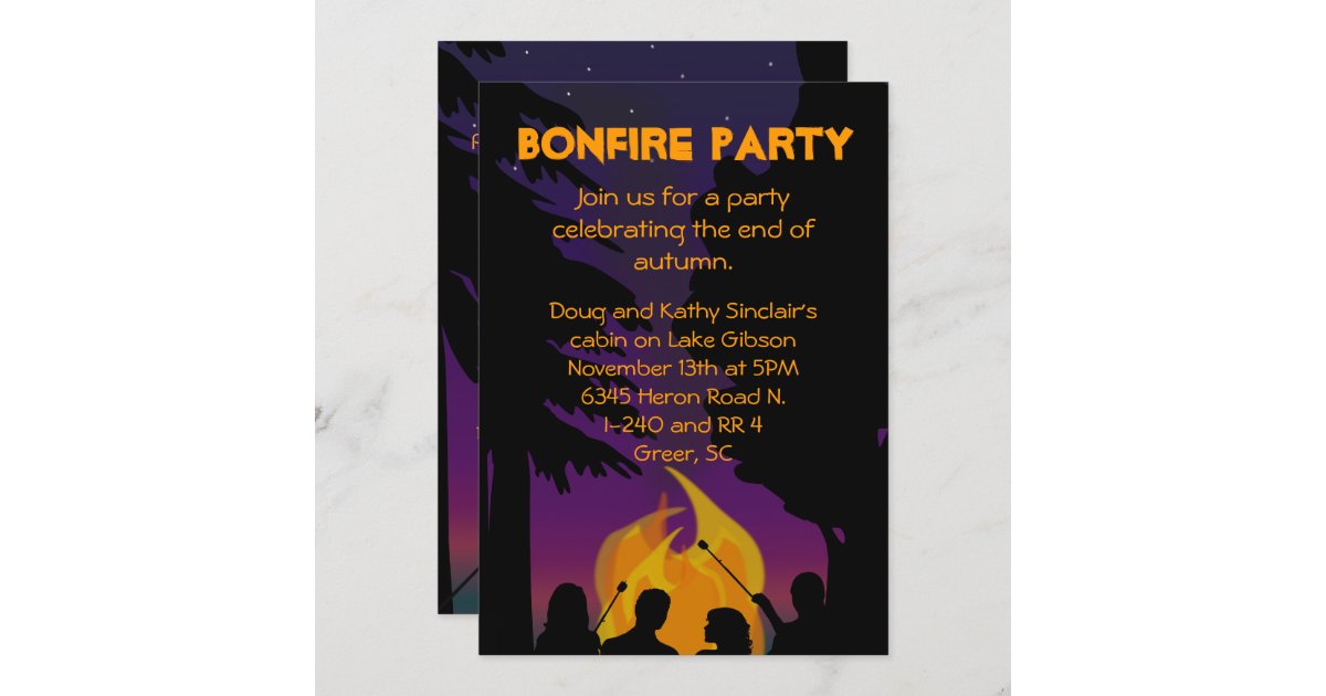 Bonfire Party Invitation | Zazzle