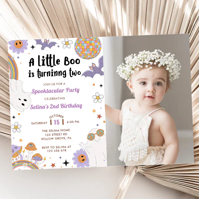 Boo Second Birthday Our Little Boo Is Turning Two Invitation | Zazzle
