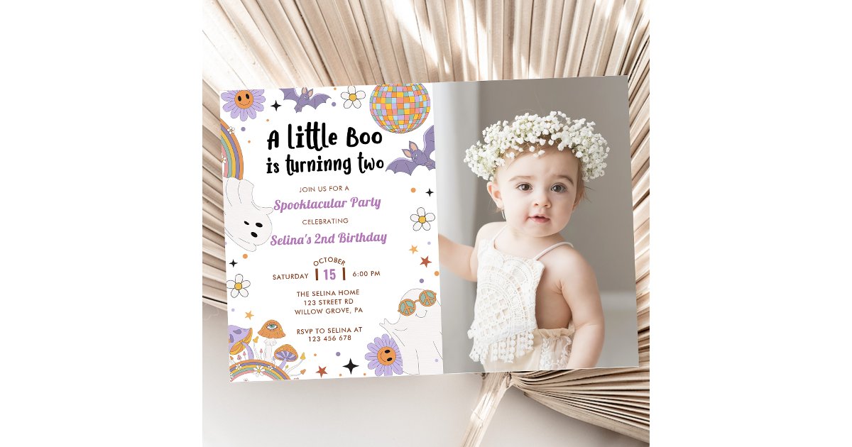 Boo Second Birthday Our Little Boo Is Turning Two Invitation | Zazzle