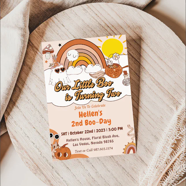 Boo Second Birthday Our Little Boo Is Turning Two Invitation | Zazzle