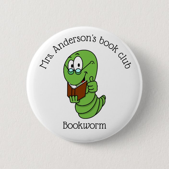 Book Club Bookworm Personalised 6 Cm Round Badge | Zazzle.co.uk
