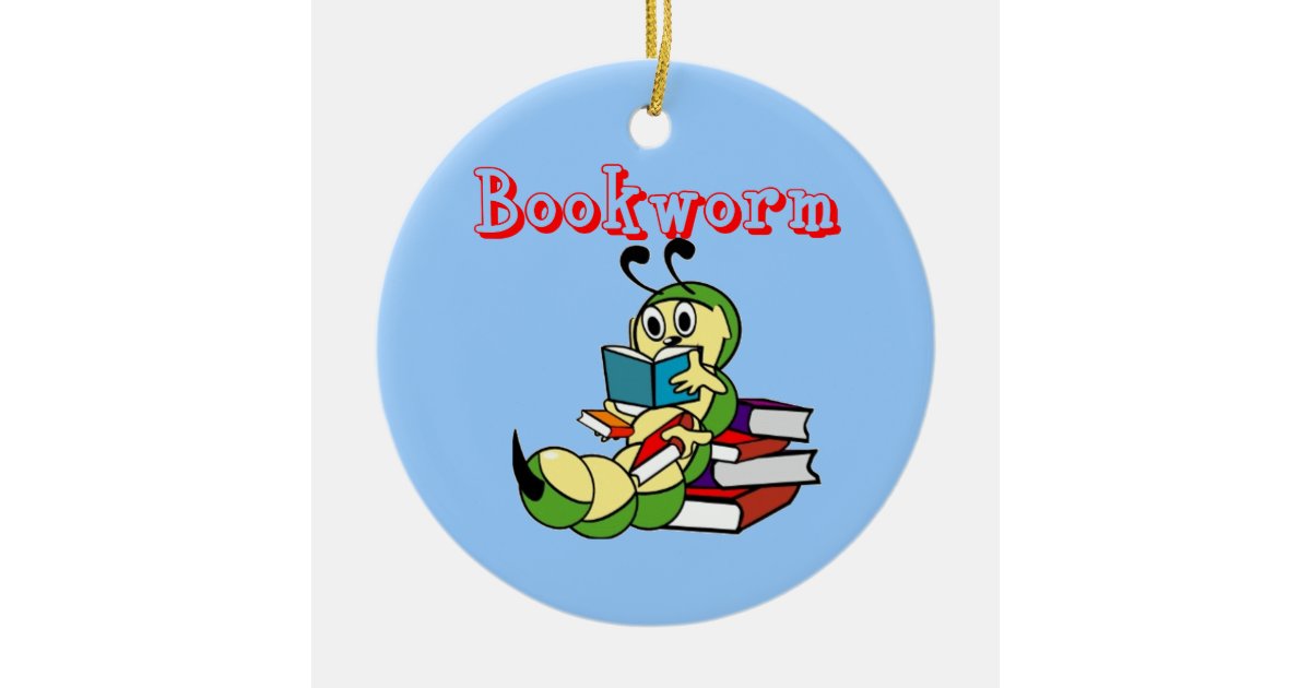 Bookworm Ceramic Tree Decoration | Zazzle
