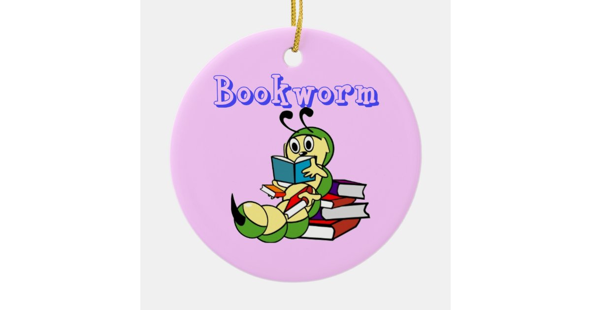 Bookworm Ceramic Tree Decoration | Zazzle