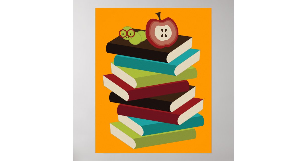 Bookworm Poster for Reading | Zazzle