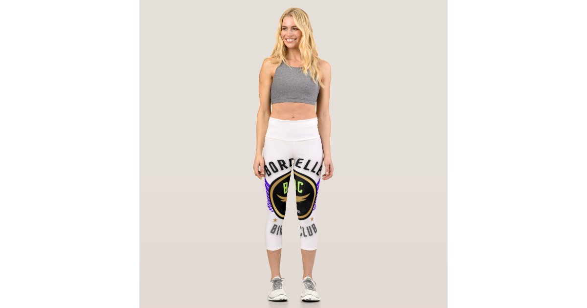 Borcelle Bird Club Logo Design Capri Leggings | Zazzle
