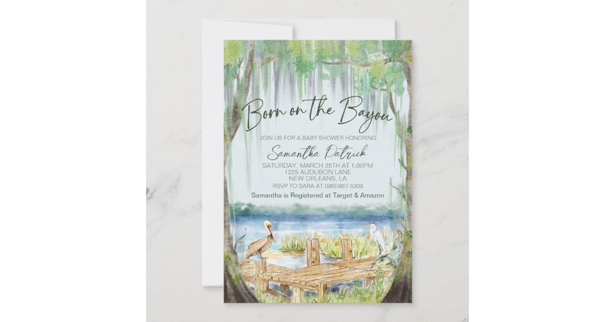 Born on the Bayou Swamp Baby Shower Invitation | Zazzle