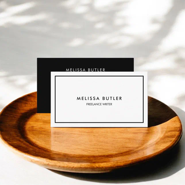 Boss Luxury Minimalist Professional Black White Business Card | Zazzle