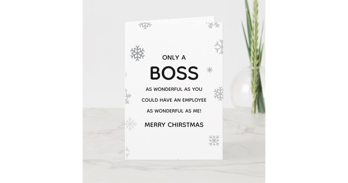 boss/manager Christmas funny Card | Zazzle
