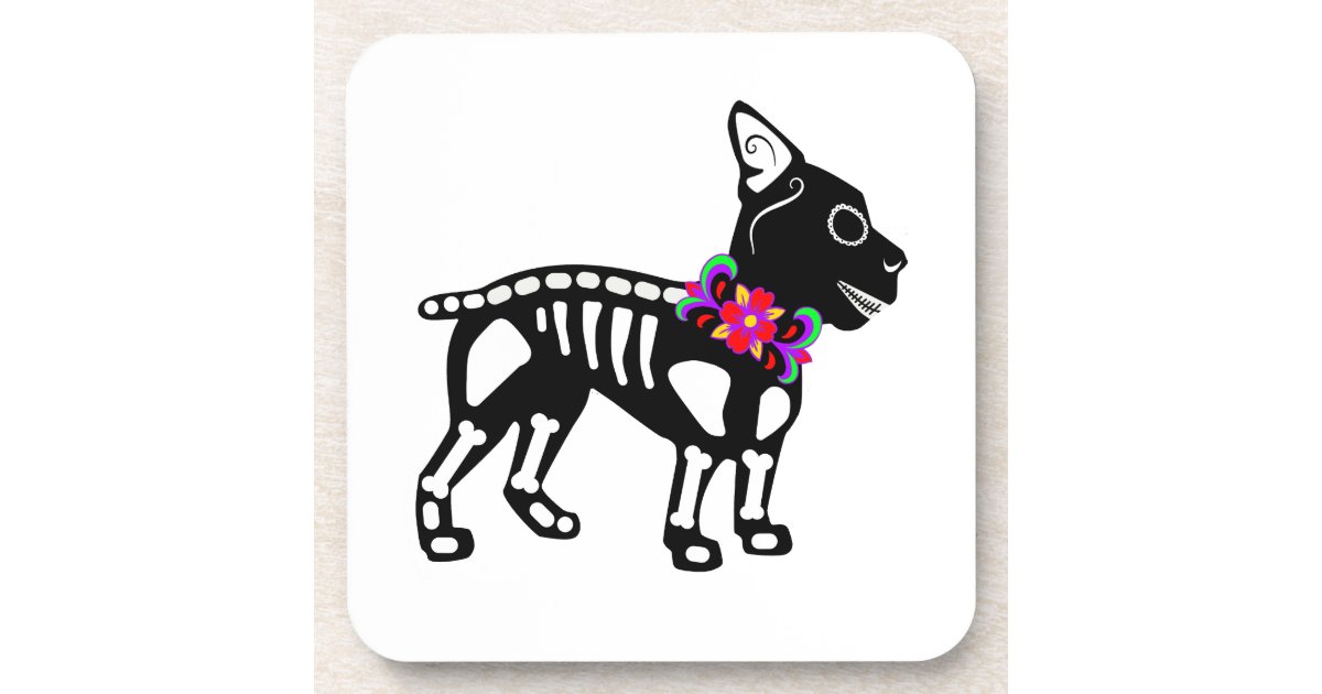 Boston Terrier Skeleton Coaster | Zazzle