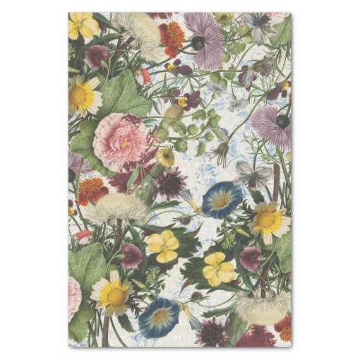 Botanical Collage Tissue Paper | Zazzle