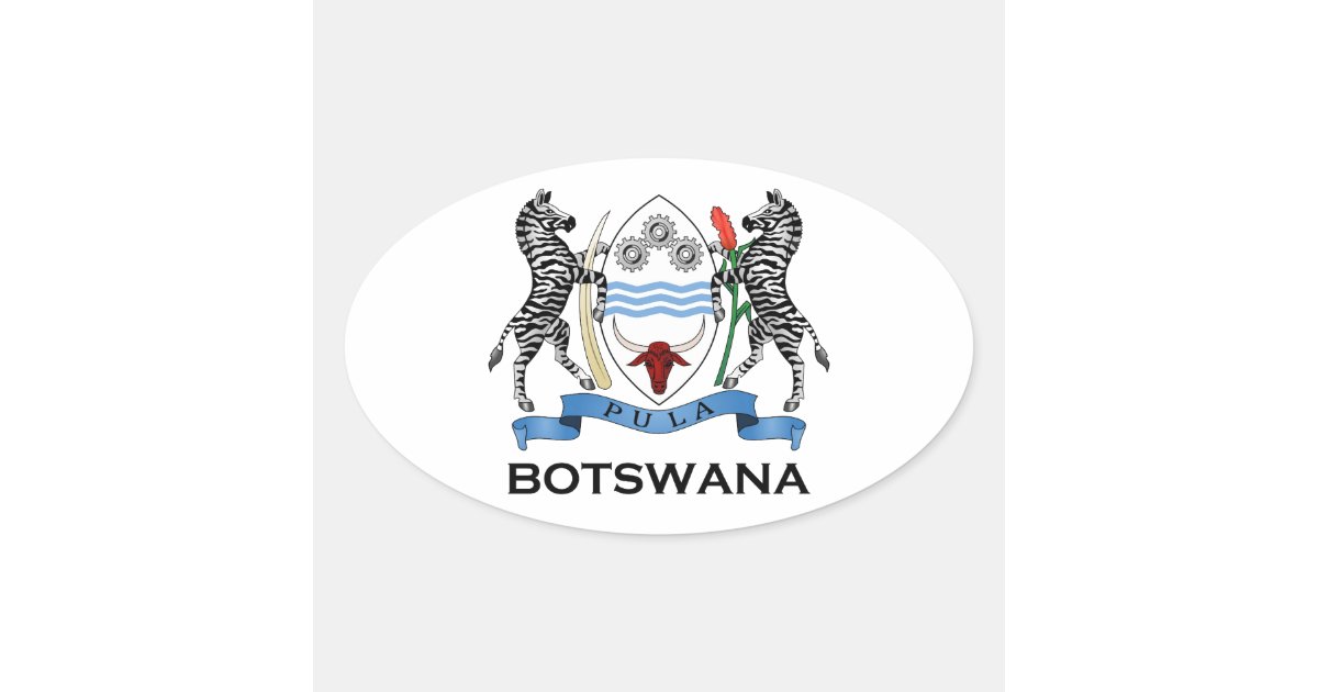 BOTSWANA - flag/emblem/coat of arms/symbol Oval Sticker | Zazzle