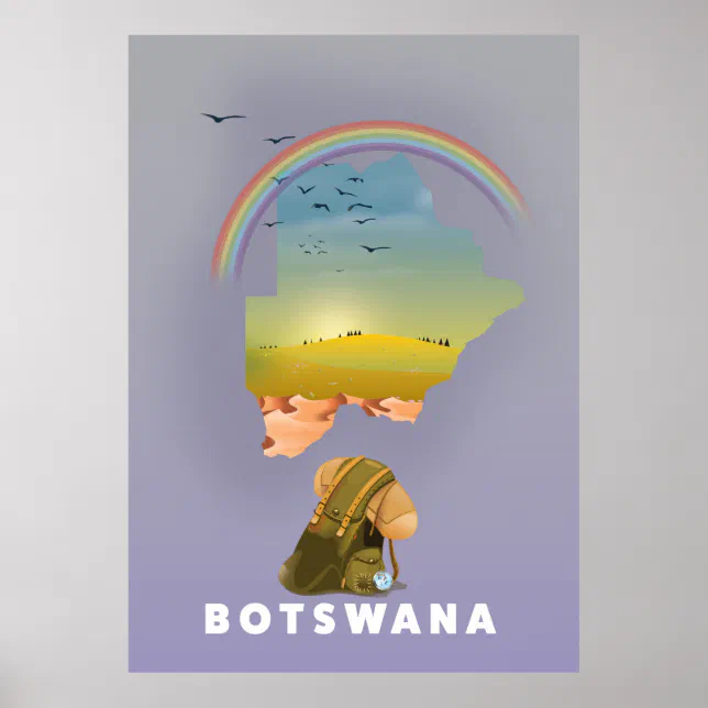 Botswana map poster | Zazzle