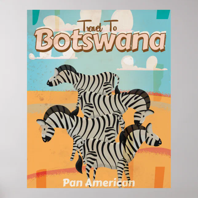Botswana Vintage Travel Poster. Poster | Zazzle