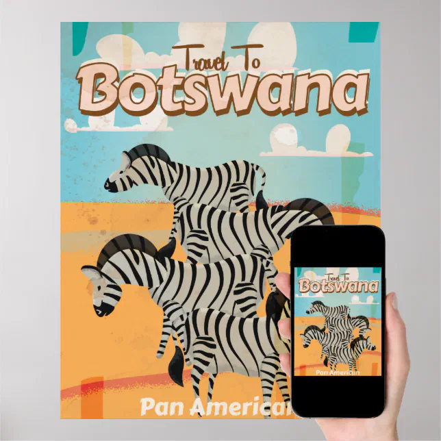Botswana Vintage Travel Poster. Poster | Zazzle