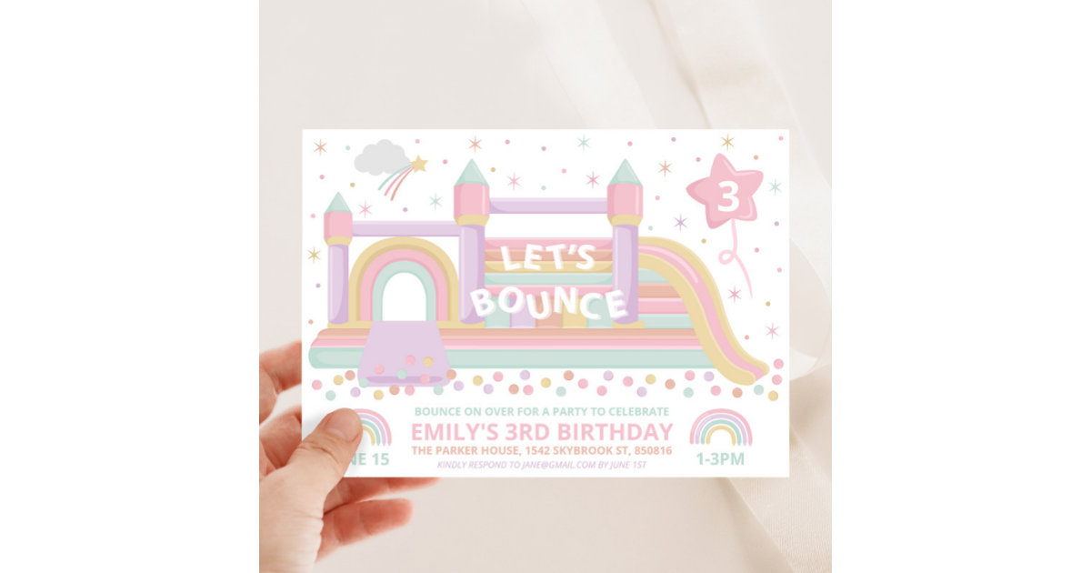Bouncy Castle Birthday Invitation | Zazzle