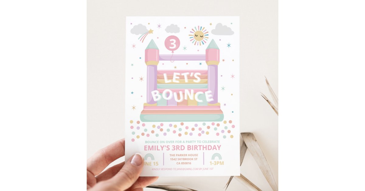 Bouncy Castle Birthday Invitation | Zazzle