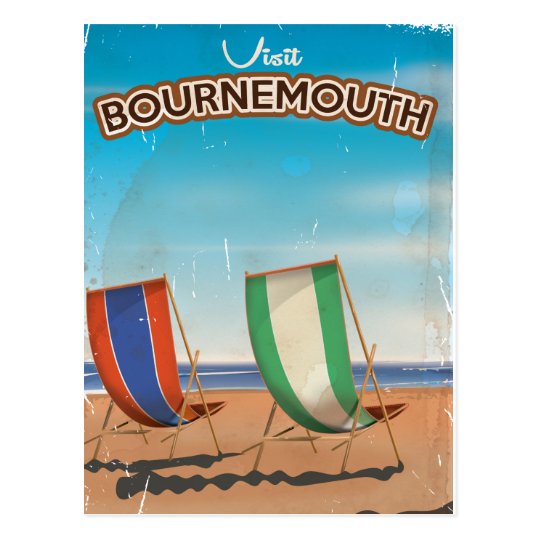 Bournemouth vintage travel poster postcard | Zazzle.co.uk