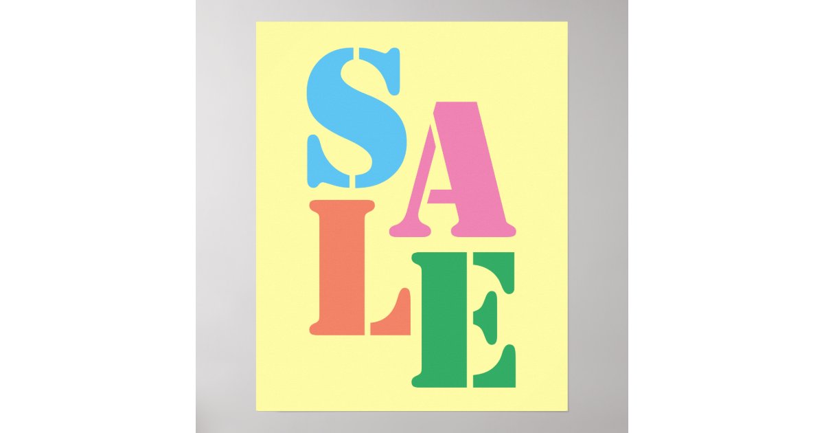 Boutique Sale Sign, Retail Store Signage, Colourfu Poster | Zazzle