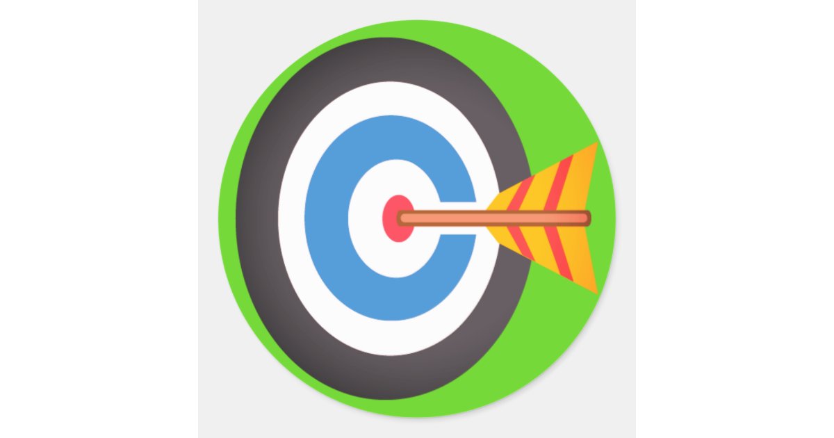 Bow Target Emoji Classic Round Sticker | Zazzle