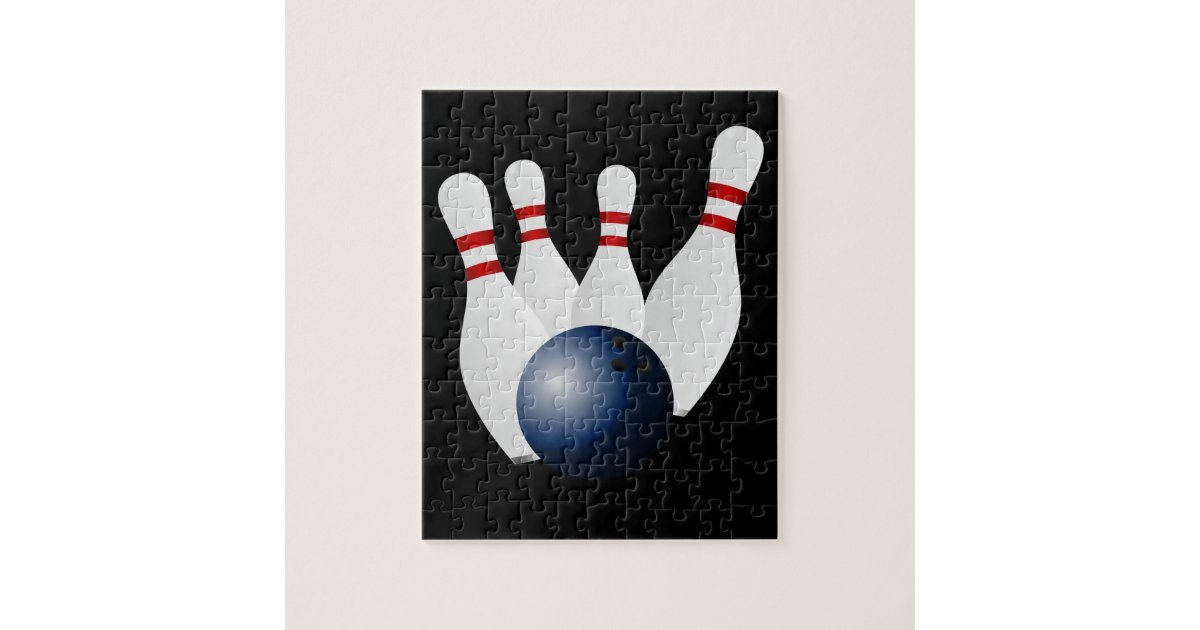 Bowling Ball and Pins Puzzle | Zazzle