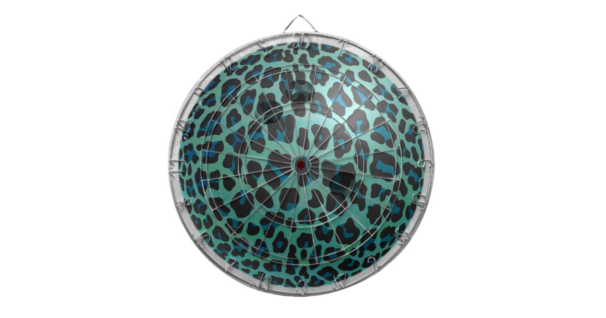 Bowling Ball Leopard Teal Dartboard | Zazzle