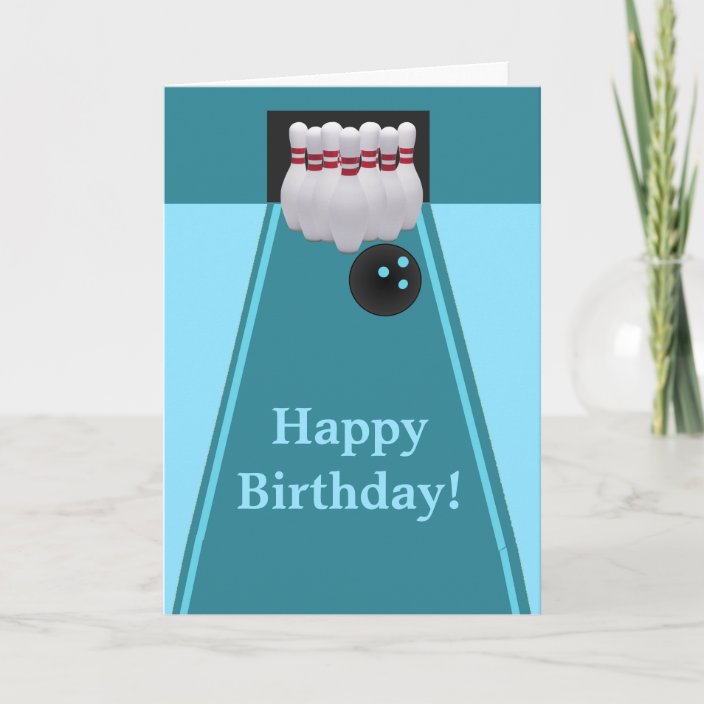 Bowling Birthday Greeting Card | Zazzle.co.uk