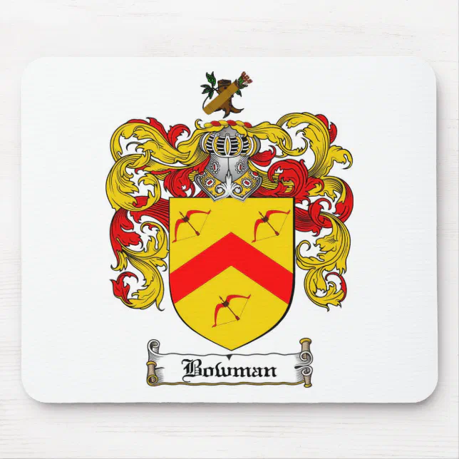 BOWMAN FAMILY CREST - BOWMAN COAT OF ARMS MOUSE MAT | Zazzle