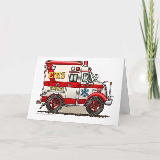 Emergency Medical Services Ambulance (EMS) Card | Zazzle.co.uk