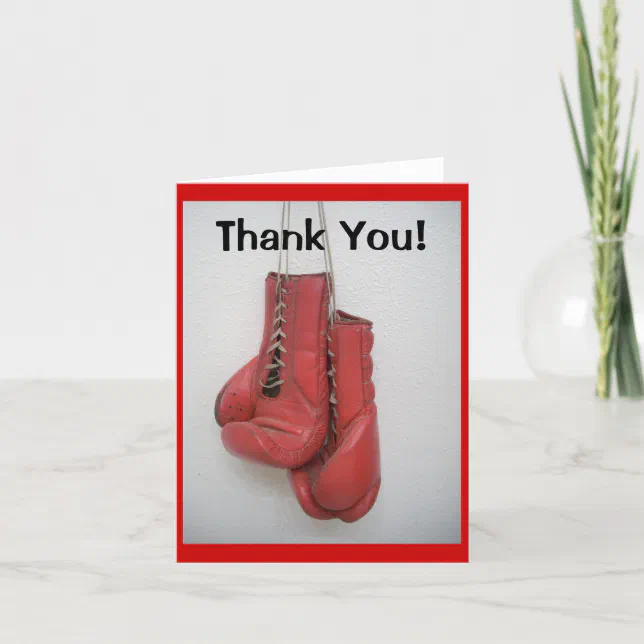 Boxing Gloves, Thank You Cards | Zazzle