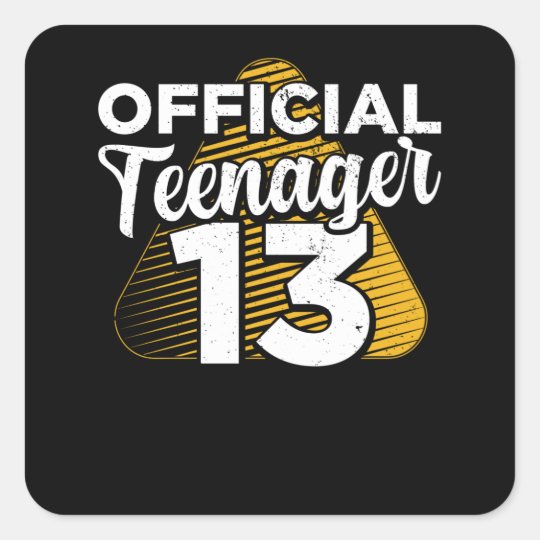 Boys 13th Birthday Official Teenager Square Sticker | Zazzle.co.uk