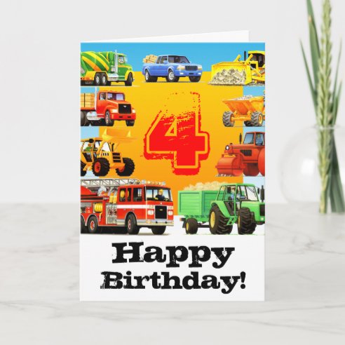 Truck Birthday Cards | Zazzle UK