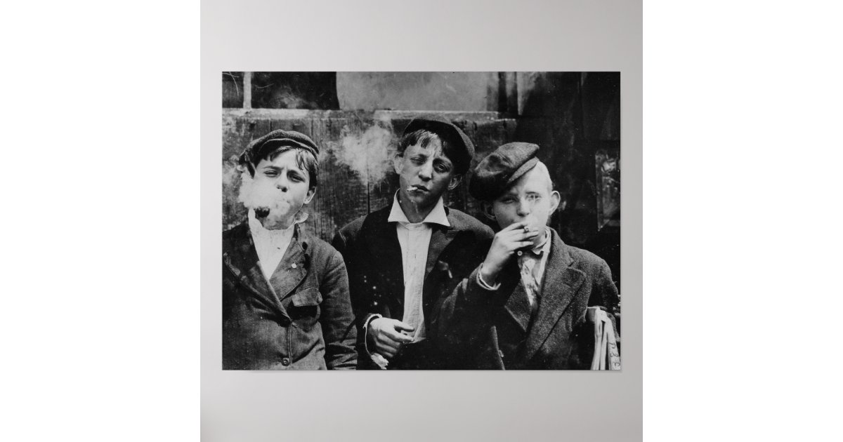 Boys Smoking Cigarettes Poster | Zazzle