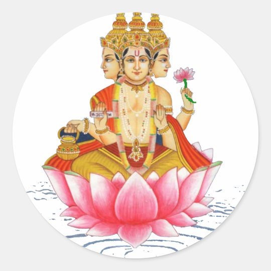BRAHMA - PRAJAPATI - HINDU GODDESS CLASSIC ROUND STICKER | Zazzle.co.uk