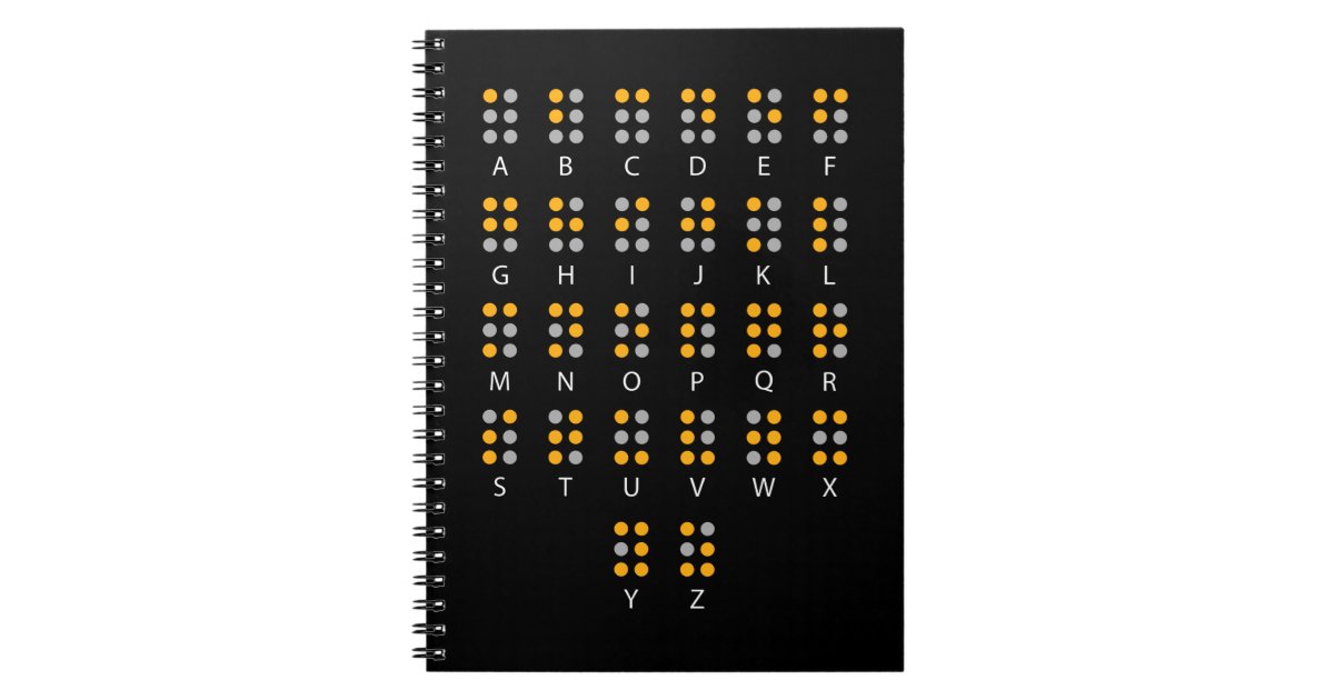Braille Alphabet Blind Art Notebook | Zazzle