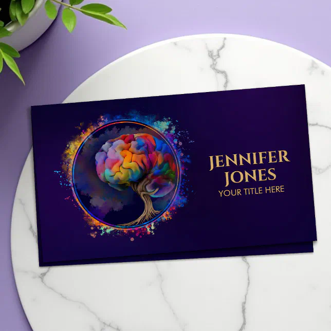 Brain Tree of life - Colourful Foliage Business Card | Zazzle