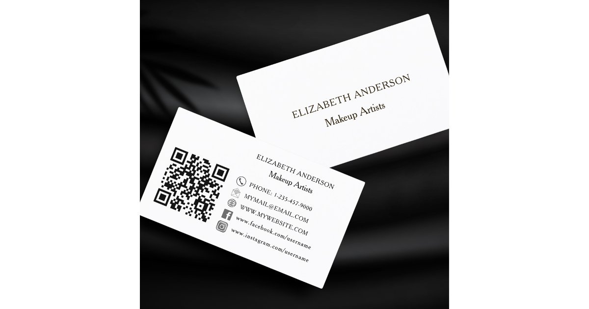 Brand colour Qr code socal media Business Card | Zazzle