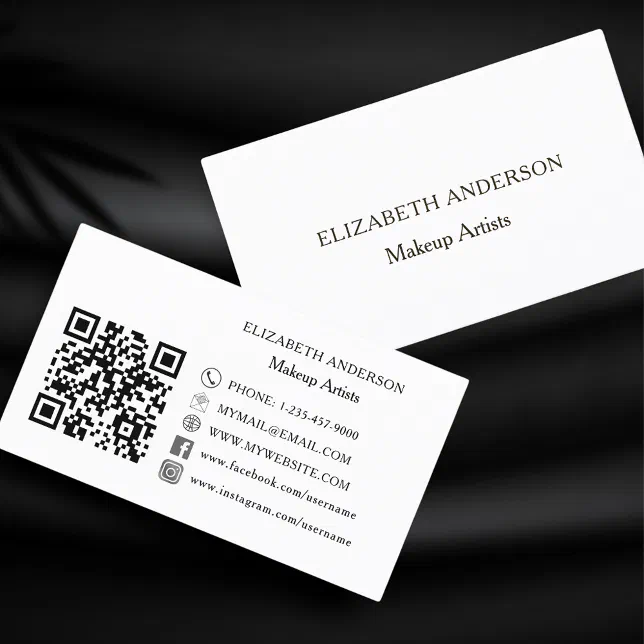 Brand colour Qr code socal media Business Card | Zazzle