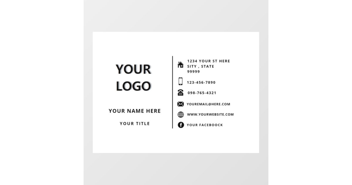 Branded Logo Promotional Business Window Cling | Zazzle