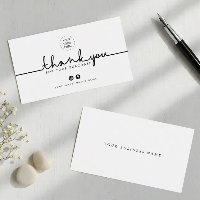 Branded Thank You Social Media Promotional Business Card | Zazzle