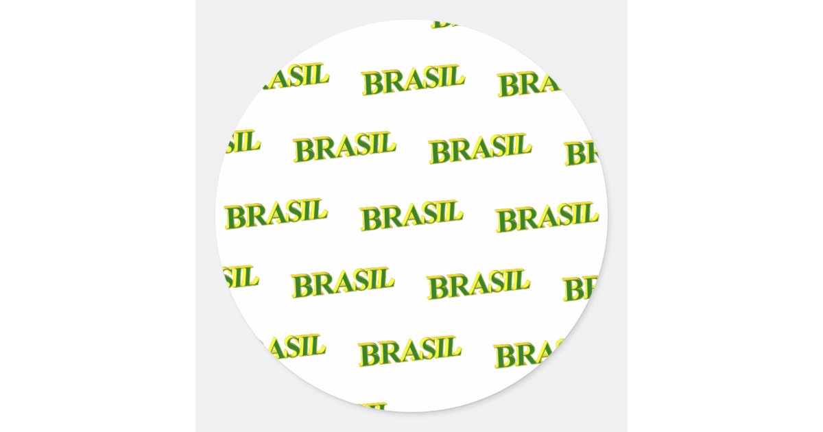 Brasil 3D Classic Round Sticker | Zazzle