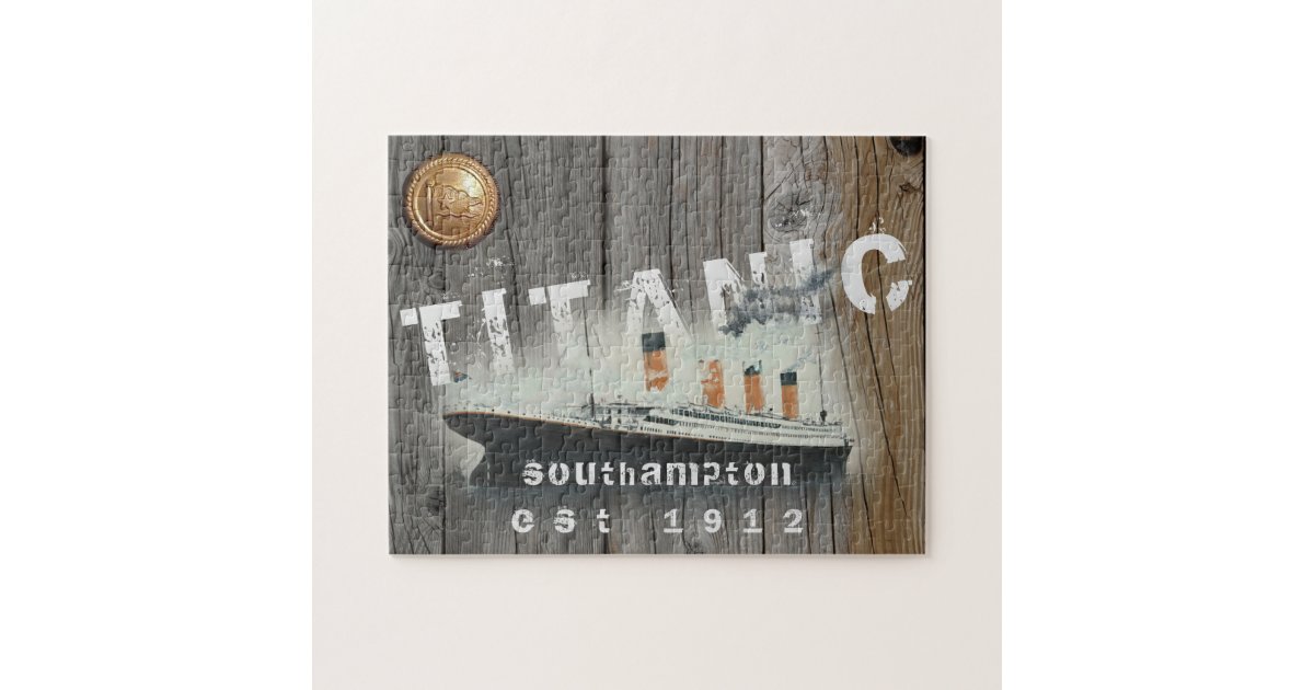 Brass Button Ship Flag Rustic CustomTitanic Jigsaw Puzzle | Zazzle