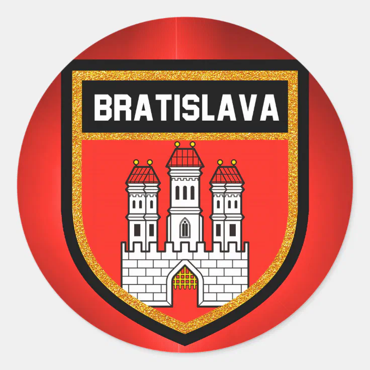 Bratislava Flag Classic Round Sticker | Zazzle