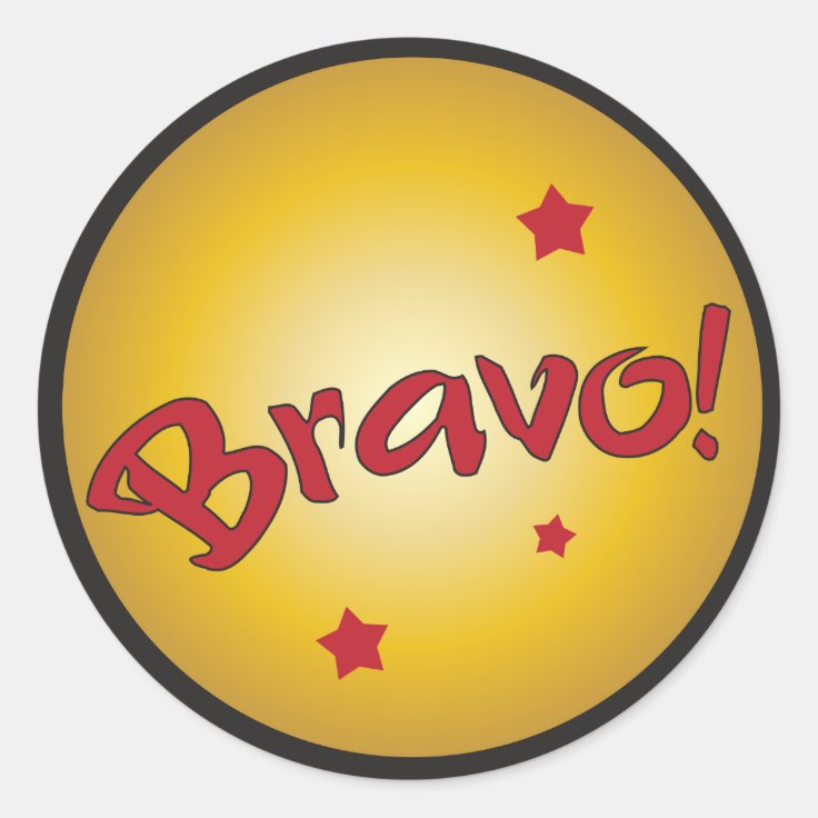 BRAVO recognition and appreciation Classic Round Sticker | Zazzle