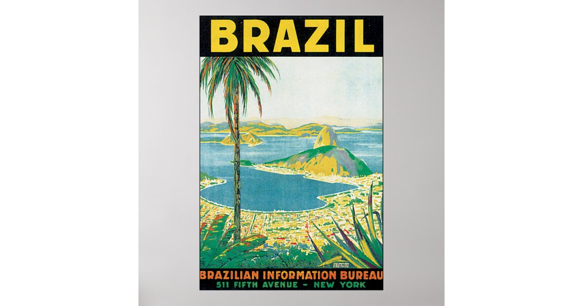 Brazil Vintage Travel Poster | Zazzle
