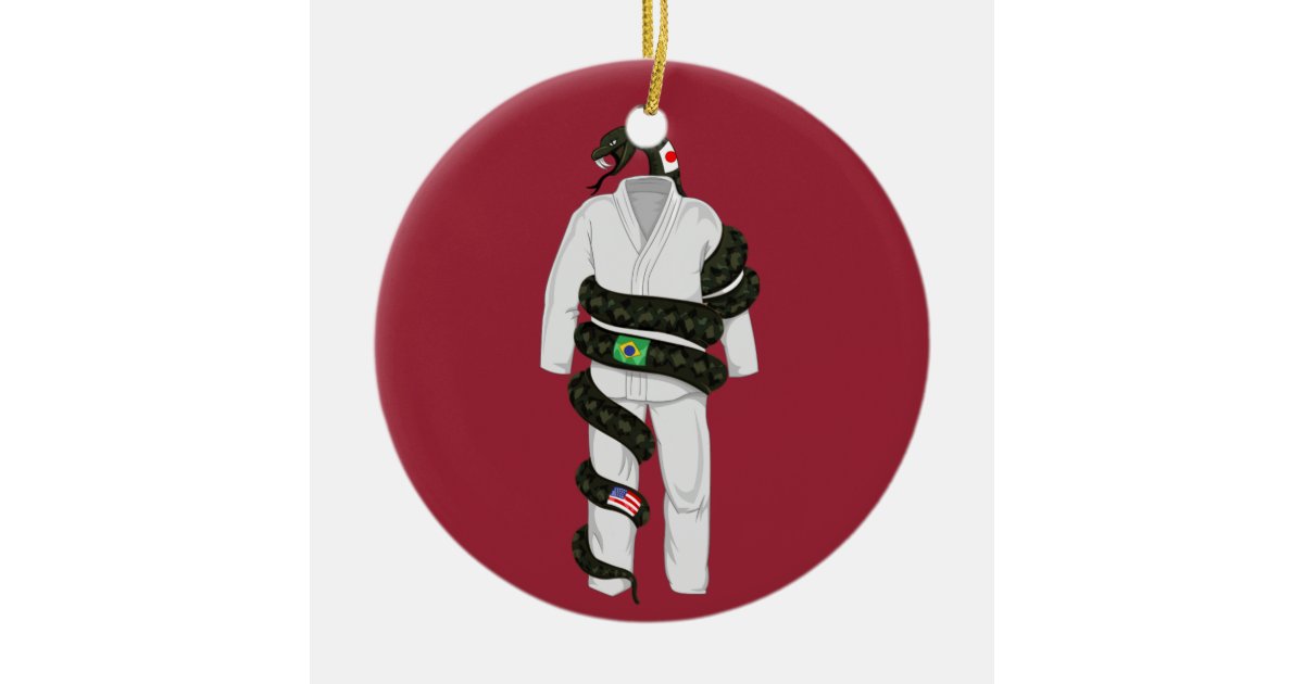 Brazilian Jiu Jitsu Snake Ceramic Tree Decoration | Zazzle