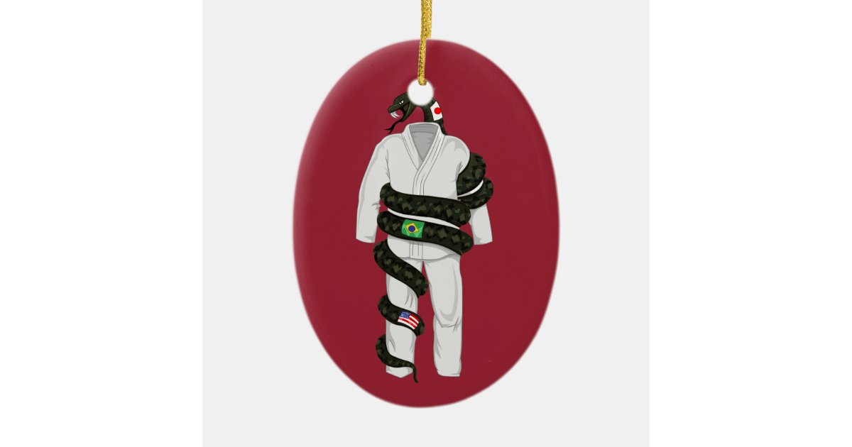 Brazilian Jiu Jitsu Snake Ceramic Tree Decoration | Zazzle