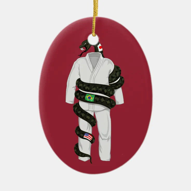 Brazilian Jiu Jitsu Snake Ceramic Tree Decoration | Zazzle